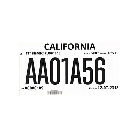 California Temporary License Plates W Anti Static Coating Dealertrack