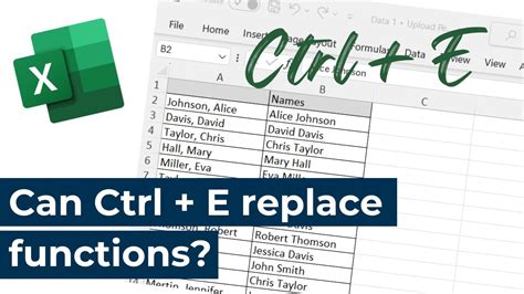 microsoft excel use ctrl e instead of functions youtube