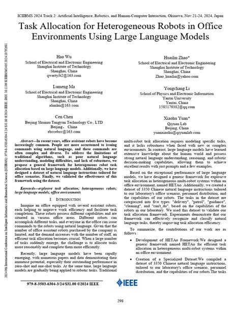 Task Allocation For Heterogeneous Robots In Office Environments Using Large Language Models