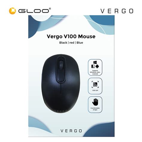 Vergo V100 Wireless Mouse Black Bk 01