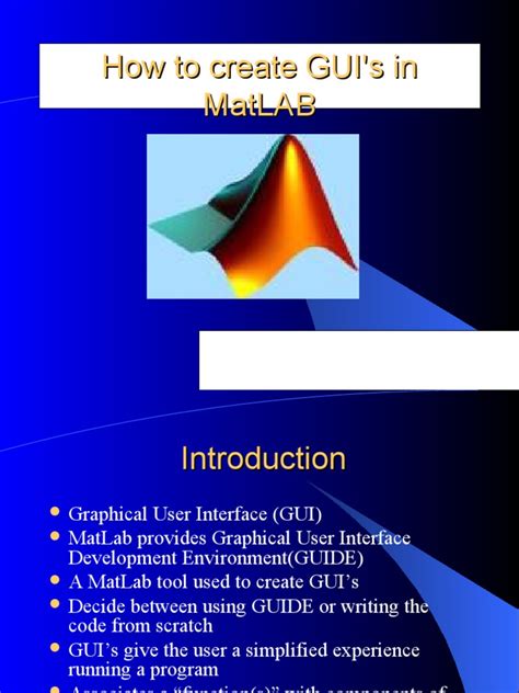 How To Create Guis In Matlab Pdf Graphical User Interfaces