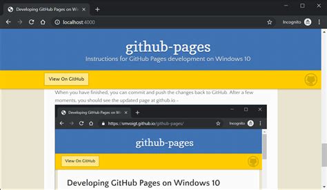 Setting Up Jekyll On Windows 10 Github Pages