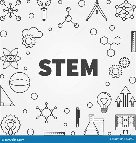 Science Technology Engineering And Math Vector Frame Stock Vector Illustration Of Icon