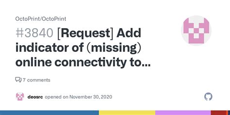 Request Add Indicator Of Missing Online Connectivity To Frontend