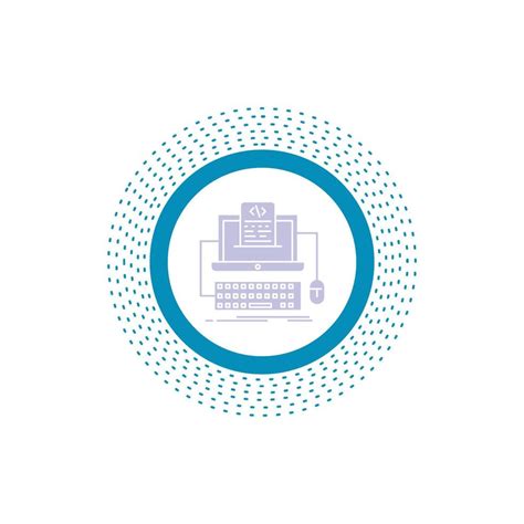 code coding computer monoblock screen glyph icon vector isolated