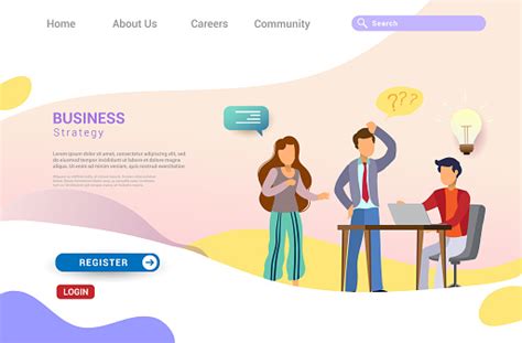 팀워크 개념 비즈니스 전략 분석 및 아이디어를 위한 웹 템플릿 디자인 웹 사이트 디자인 Ui Ux 및 비즈니스 프레 젠 테이 션을 위한 현대 벡터 일러스트 레이 션 개념