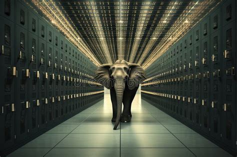 Elephant In The Server Room Concept Of The Big Data And Digital Fragility Generated Ai Stock