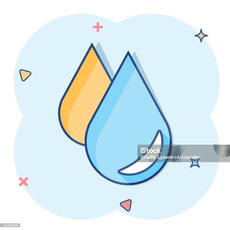 코믹 스타일의 물 방울 아이콘 빗방울 벡터 만화 일러스트 그림 그림 물방울 사업 컨셉 스플래시 효과 겨울에 대한 스톡 벡터 아트 및 기타 이미지 Istock