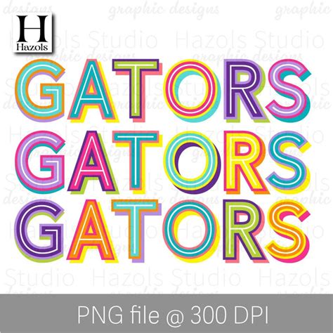 Gators Mascot Hand Lettered Gators Sublimation Design Gators Mascot