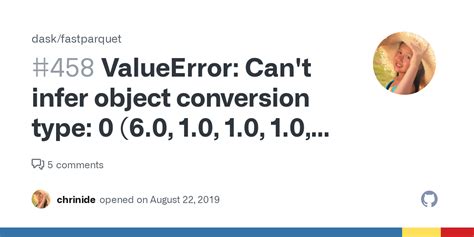 Valueerror Can T Infer Object Conversion Type Issue Dask