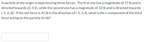 Solved A Particle At The Origin Is Experiencing Three Chegg Com