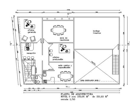 The Office Furniture Layout Plan Separated In This Autocad Drawing File