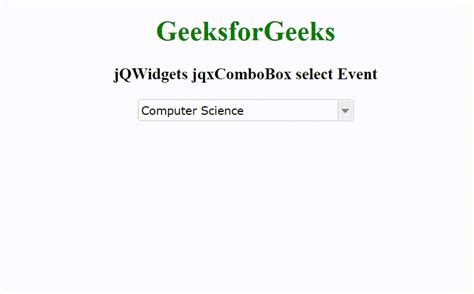 jqwidgets jqxcombobox sélectionner un événement stacklima