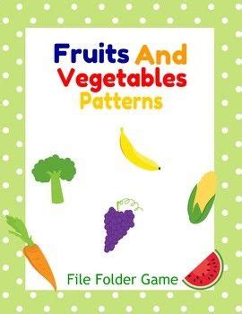 Fruits And Vegetables Patterns File Folder Game Printable Worksheet Activity Folder Games