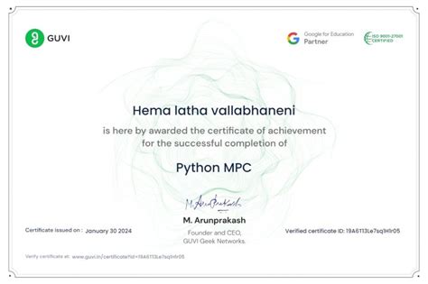 Hemalatha Vallbhaneni On Linkedin Pythonprogramming Guvi