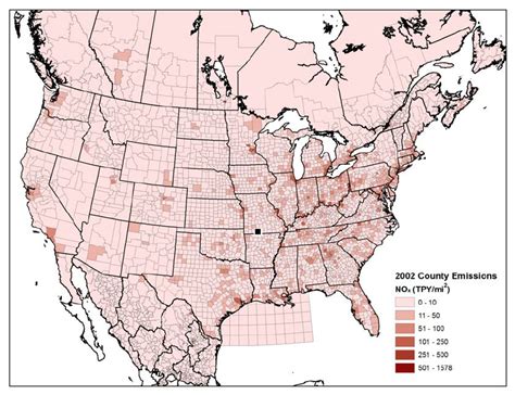 No X Emission Density By County Or Equivalent Download Scientific Diagram