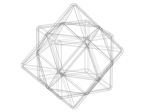 Wireframe Shape First Stellation Of Cuboctahedron 3d Model By Mranycad