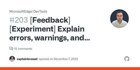 Feedback Experiment Explain Errors Warnings And Source Code In The