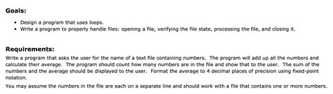 Solved Goals Design A Program That Uses Loops • Write A