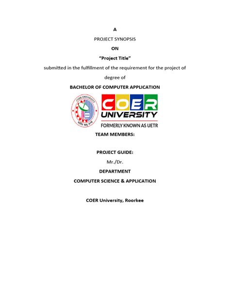 synopsis format pdf