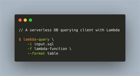 Github Shufolambda Query A Serverless Db Querying Client With Lambda