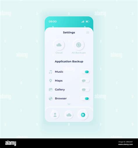 Backup Application Settings Smartphone Interface Vector Template