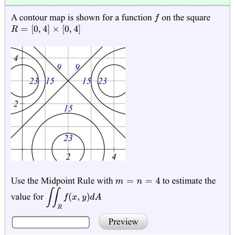 solved a contour map is shown for a function f on the squ