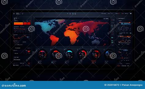 dynamic data visualization dashboard showcasing global metrics graphs