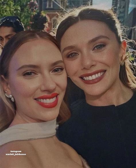 Scarlett Johansson And Elizabeth Olsen ️ Scarlettjohansson Elizabetholsen Elizabeth Olsen