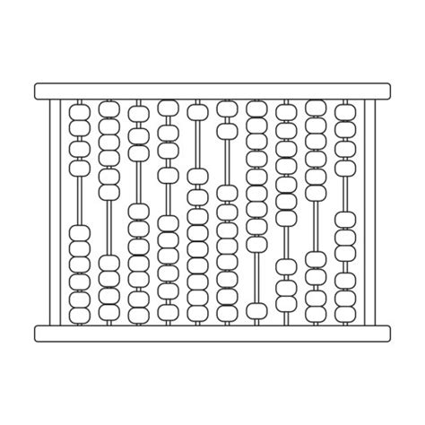 Abacus Line Icon Or Calculation Sign Royalty Free Vector