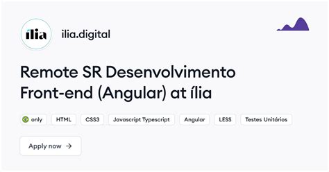 ília is hiring a remote SR Desenvolvimento Front-end (Angular) #ília # ...