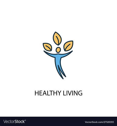 Healthy Living Concept 2 Colored Line Icon Simple Vector Image
