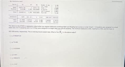 Solved The Above Is The STATA S Regression Output When You Chegg