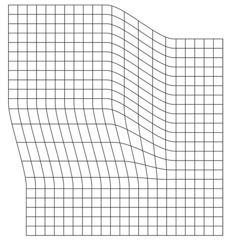 Distorted Grid Bent Grid In Perspective Curved Mesh Elements Spatial Distortion Isomerism