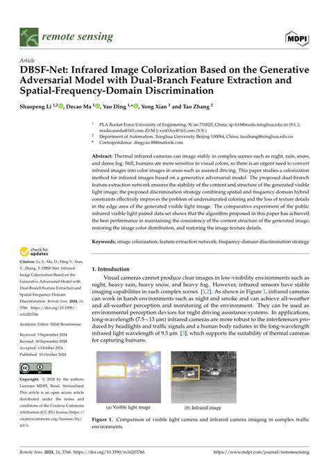 Pdf Dbsf Net Infrared Image Colorization Based On The Generative