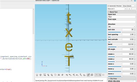 D Part Design With OpenSCAD Bending Text Part