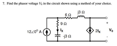 Solved Find The Phasor Voltage V In The Circuit Shown Chegg Com