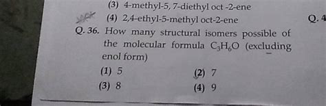 How Many Structural Isomers Possible Of The Molecular Formula C H O
