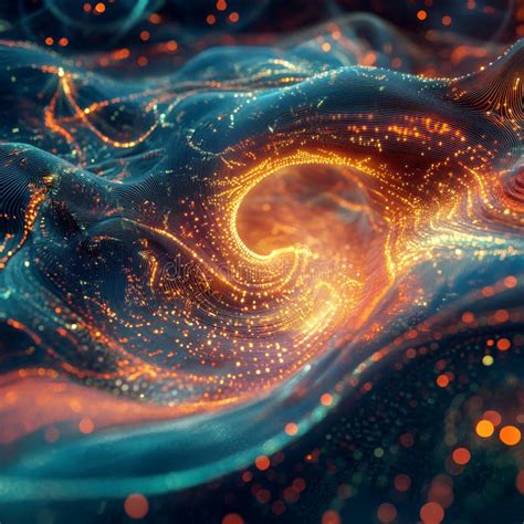 Abstract Swirling Energy Glowing Particles Data Flow Digital Art Tech