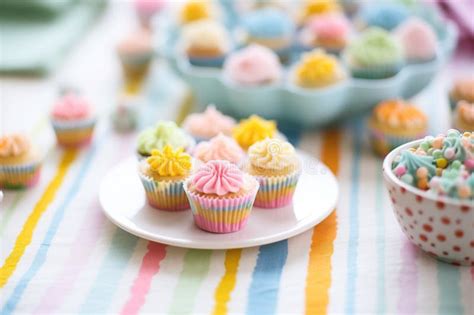 Assorted Mini Muffins In A Colorful Cupcake Liner Stock Illustration Illustration Of Goods