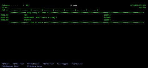 what does it take to say hello friday using cl program