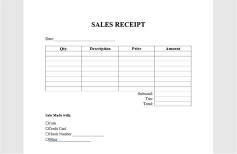 Sales Receipt Template Sales Receipt Receipt Template Word Template