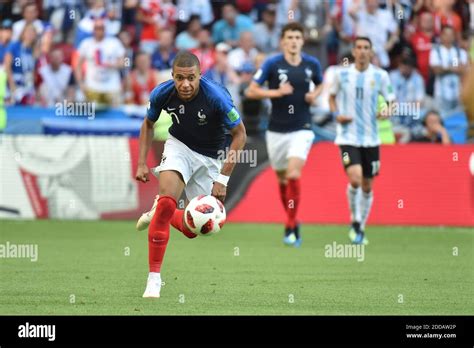 Kylian Mbappé In Action During The 2018 Fifa World Cup Russia 1 8 Final