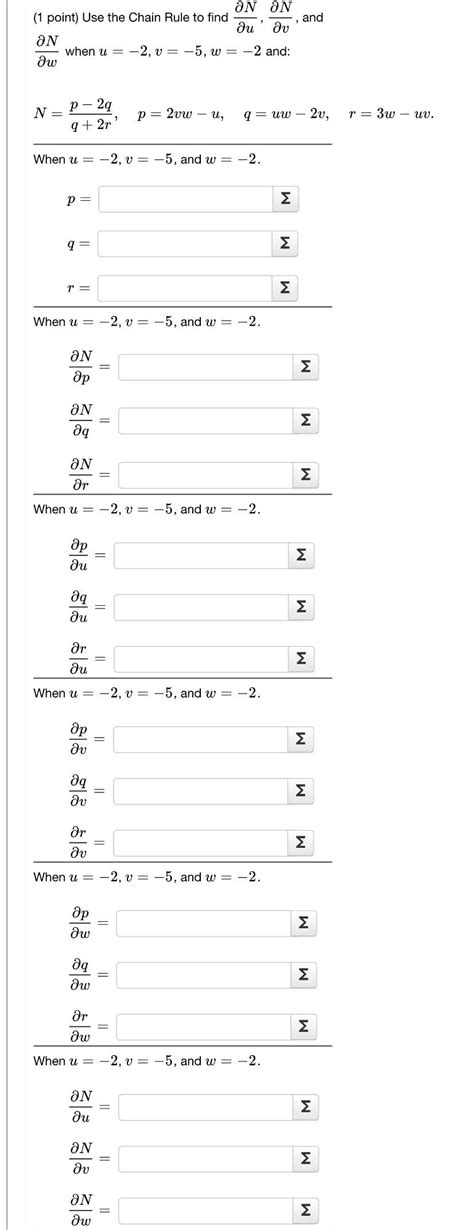 solved 1 point use the chain rule to find ∂u∂n ∂v∂n and
