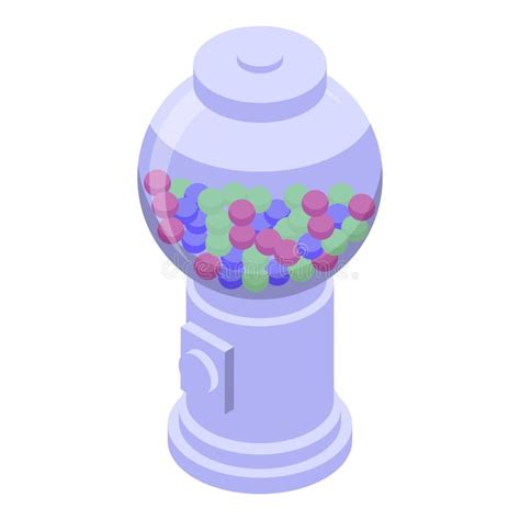 Bubble Gum Machine Icon Isometric Vector Cute Sugar Food Stock