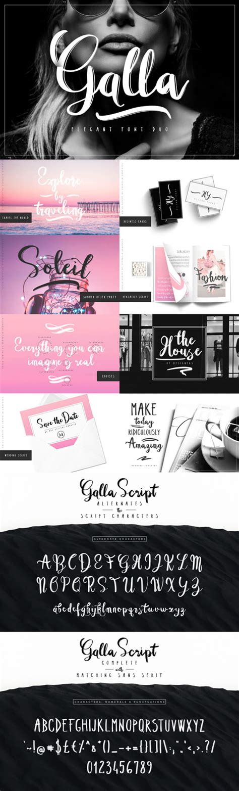 galla elegant script font duo best files everyday