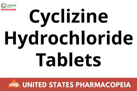 Cyclizine Hydrochloride Tablets Definition Identification Assay