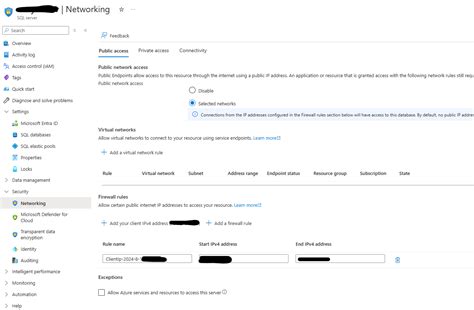 Clients Inside The Network Cannot Connect To Azure Sql Database Using