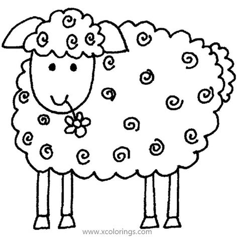 Leaf Sheep Coloring Page