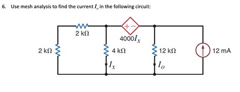 solved 6 use mesh analysis to find the current i in the